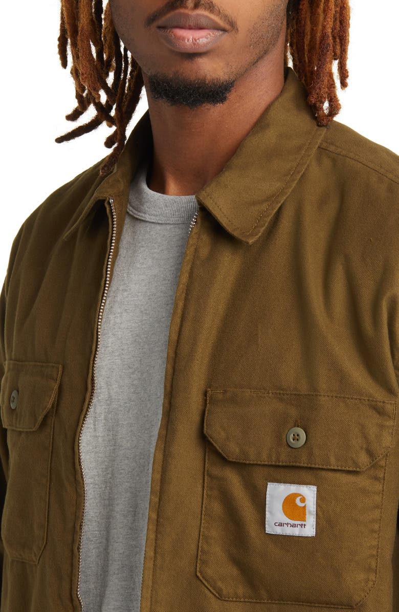 Carhartt Work In Progress Milford Zip Front Cotton Twill Shirt Jacket ...