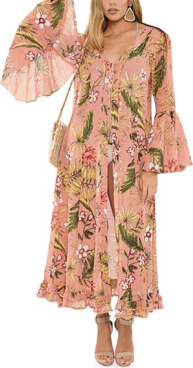 RANEES Pink Tropical Duster | Nordstromrack