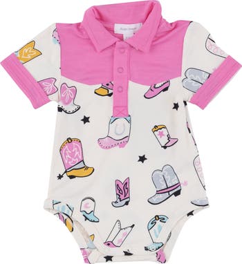 Angel Dear Pink Cowboy Boots Western Theme Bodysuit | Nordstromrack