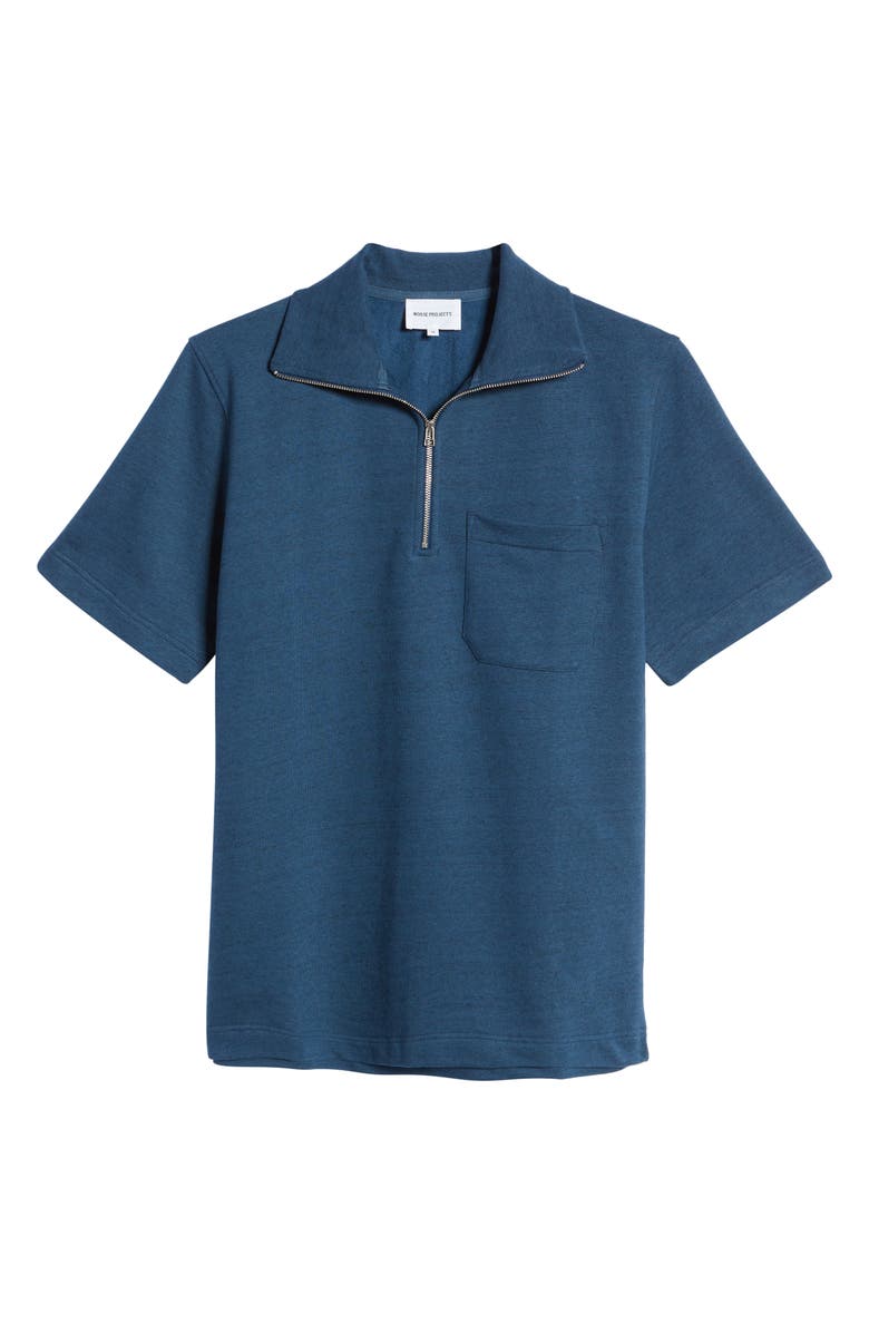 Norse Projects Jorn Regular Fit Organic Cotton & Linen Half Zip Polo ...