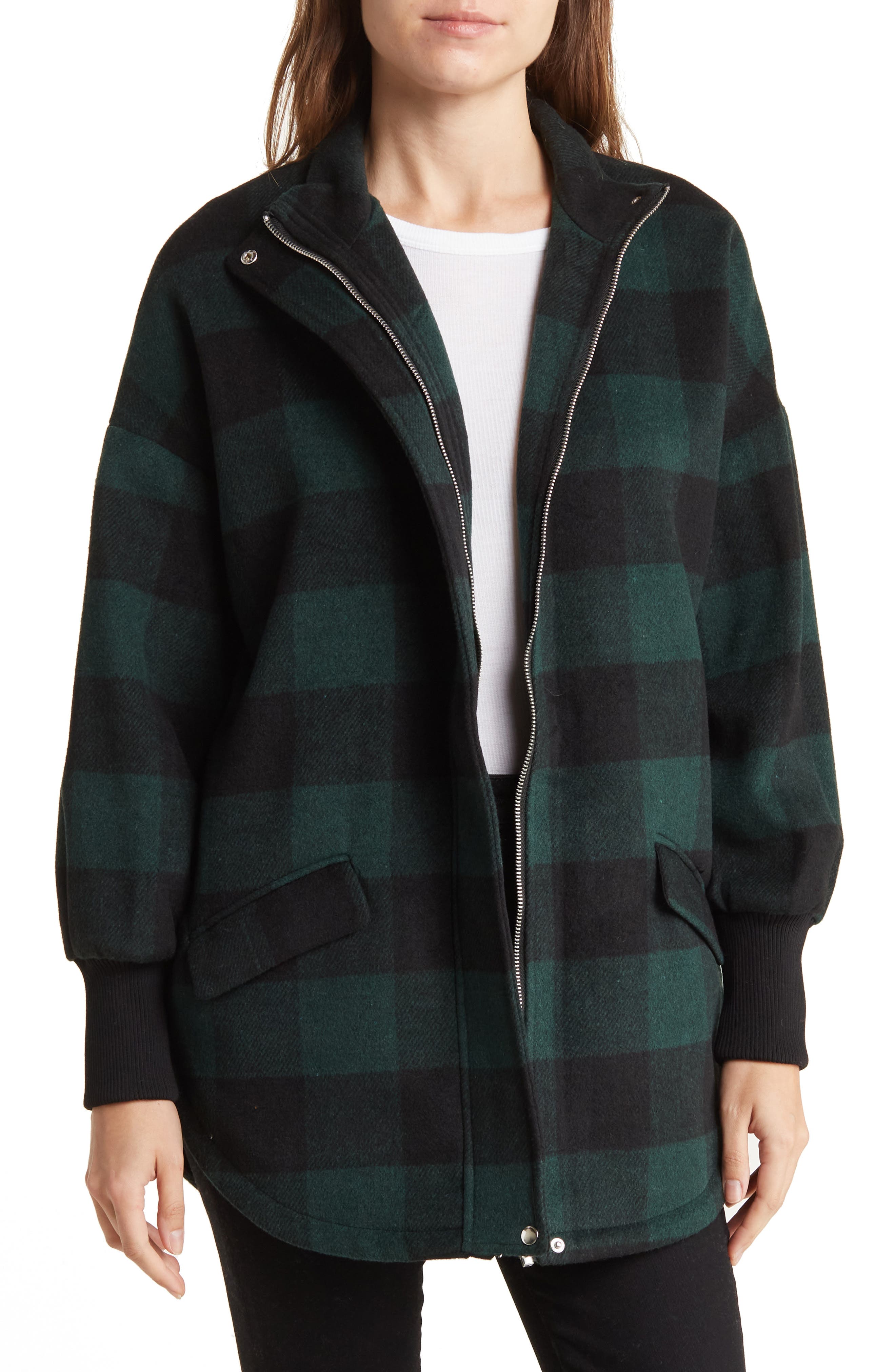 Ookie & Lala Plaid Concealed Placket Jacket | Nordstromrack