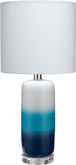 JAMIE YOUNG Haze Table Lamp in Blue Ombre Ceramic with Drum Shade in ...