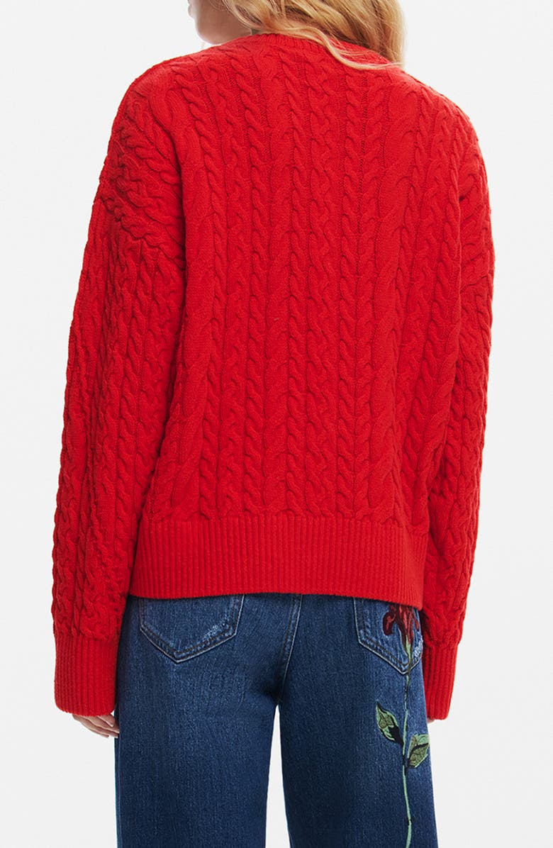 Desigual Exeter Cable Crewneck Sweater | Nordstrom