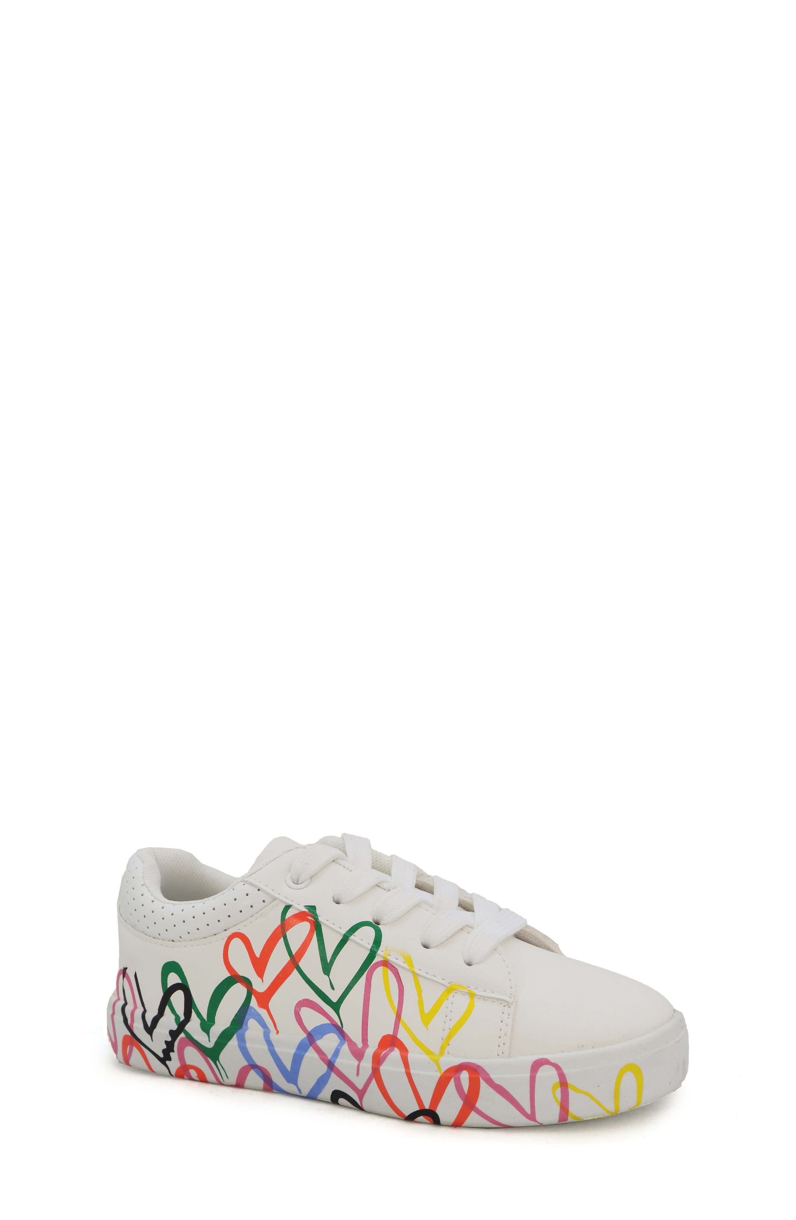 YOKI Kid's Painted Heart Print Lace-Up Sneaker | Nordstromrack
