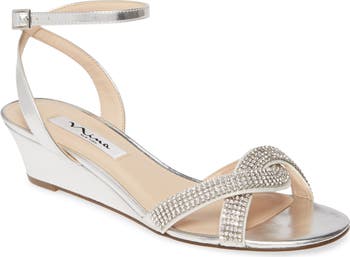 Nina Florina Crystal Embellished Wedge Sandal (Women) | Nordstrom