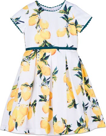 JOE-ELLA Lemon Print Short Sleeve Dress | Nordstromrack
