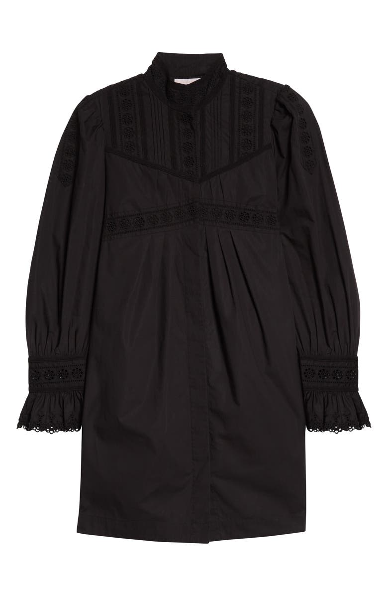 Rebecca Taylor Cotton Poplin Lace Shift Dress | Nordstromrack