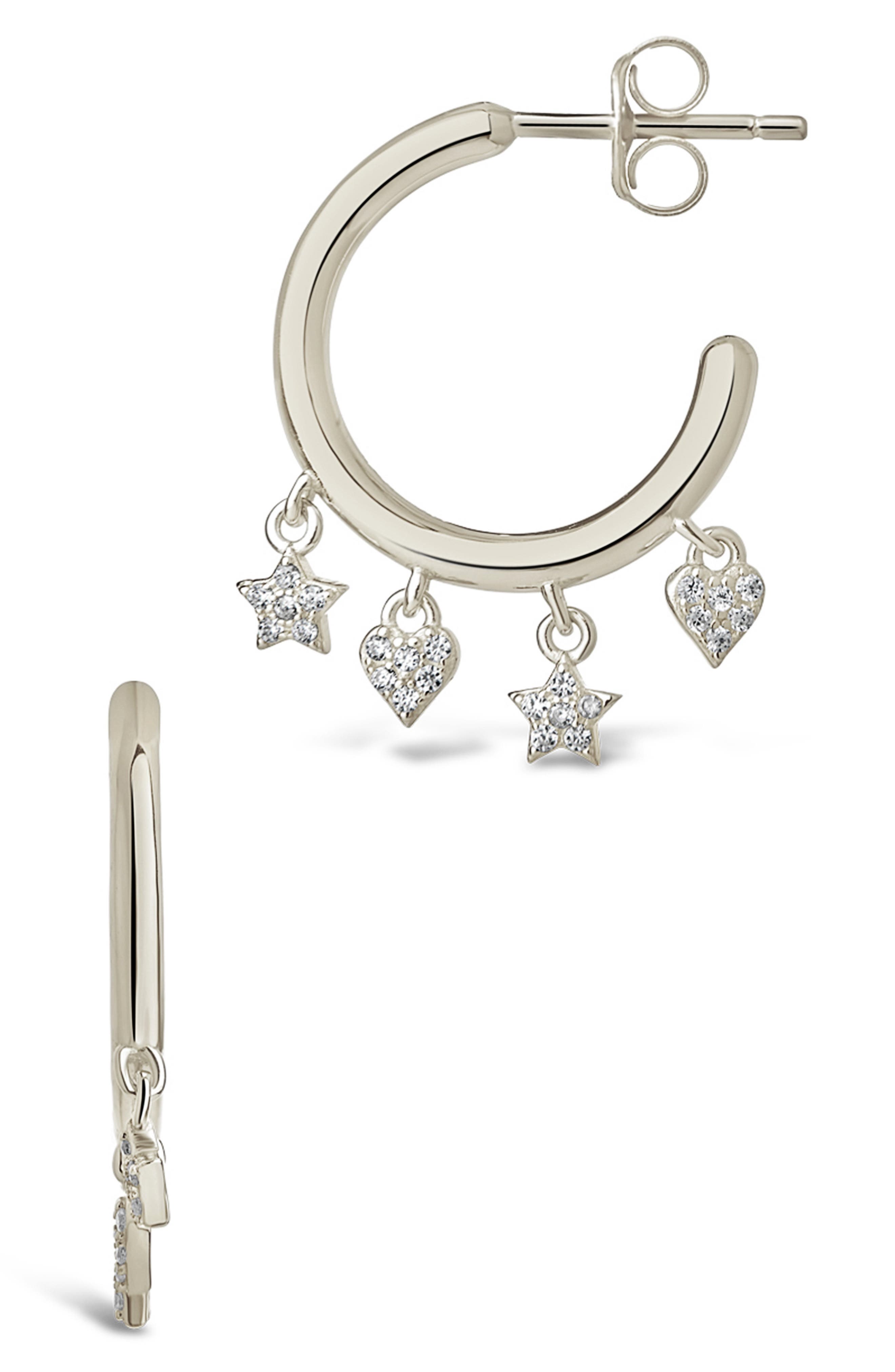 Sterling Forever Sterling Silver Celeste Hoop Earrings | Nordstromrack