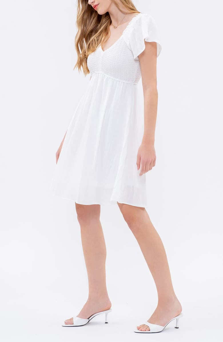 Blu Pepper Smocked Flutter Sleeve Minidress | Nordstromrack