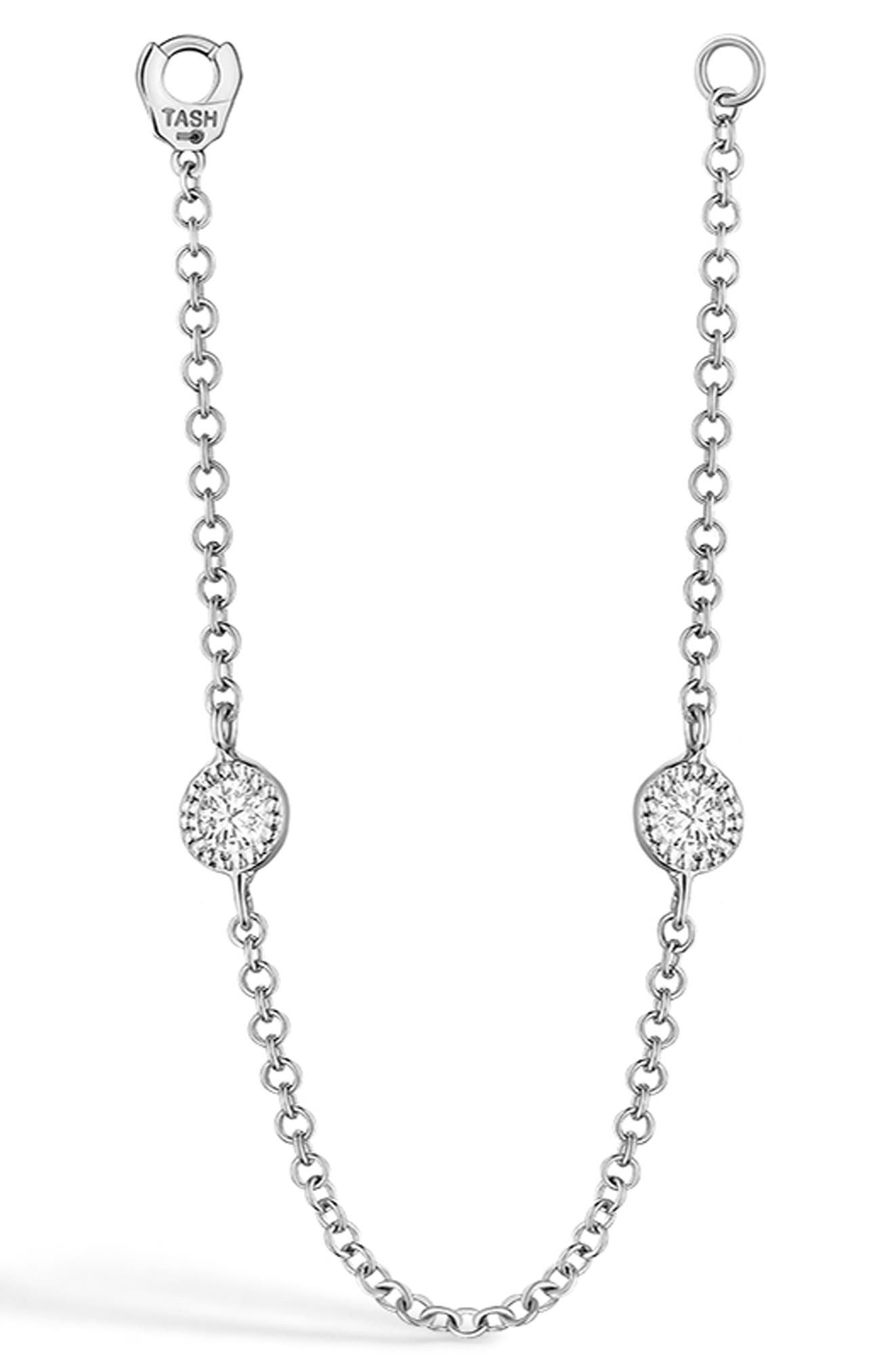 MARIA TASH Single Double Scallop Set Diamond Chain Connecting Charm ...
