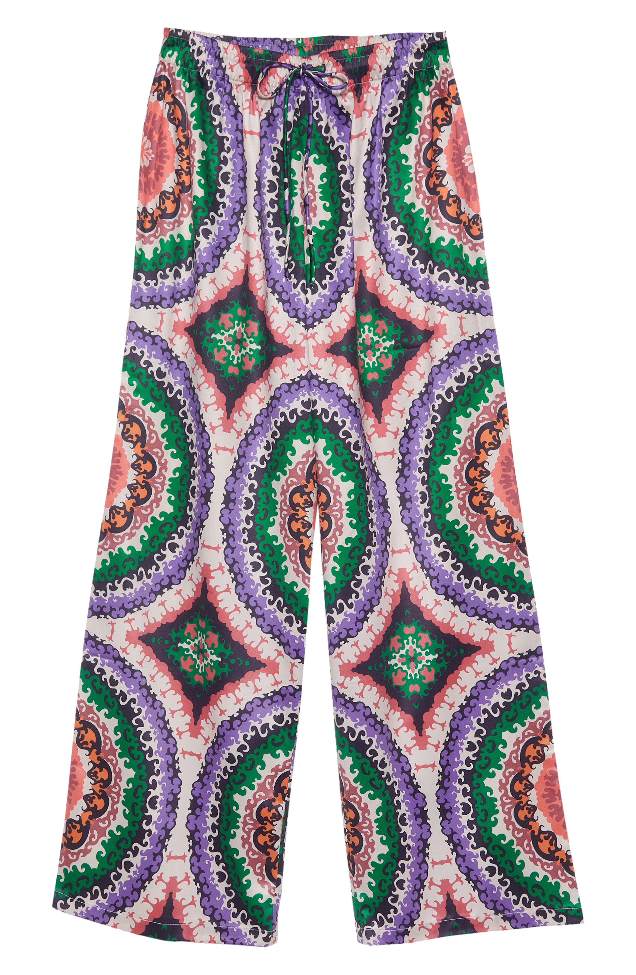NASTY GAL Boho Print Wide Leg Satin Pants | Nordstromrack