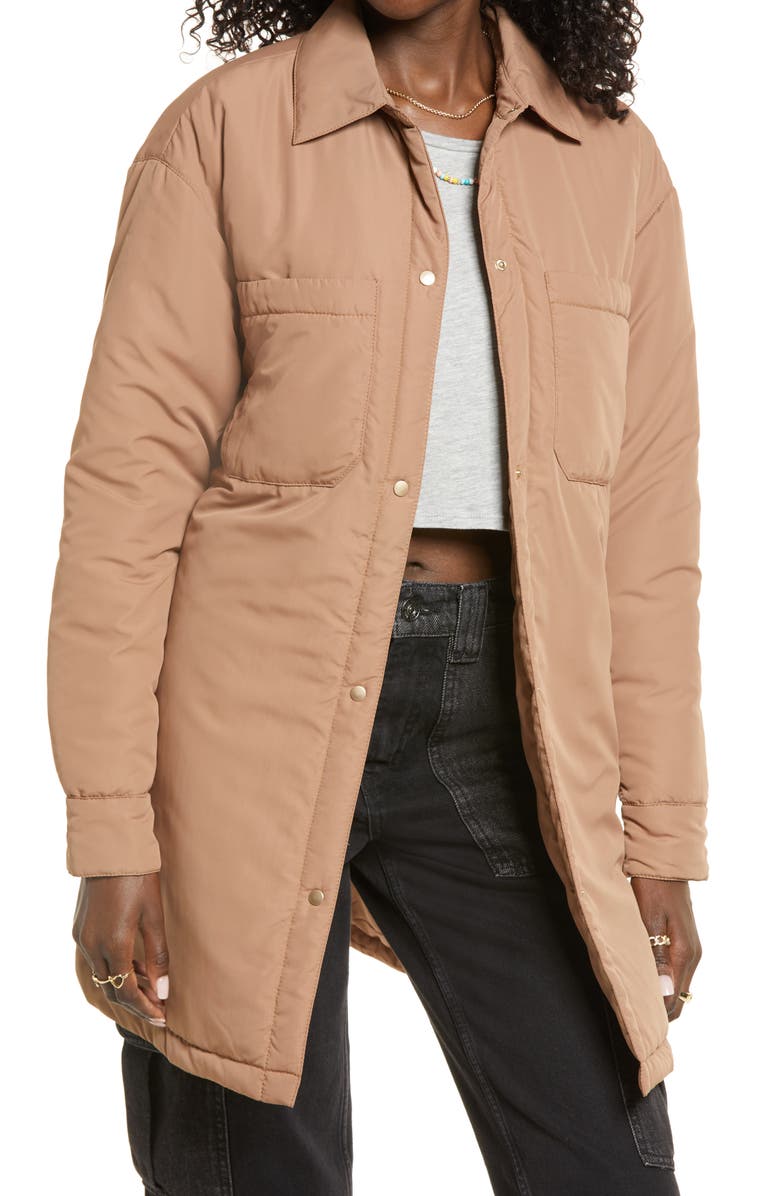BP. Polly Oversized Quilted Shirt Jacket | Nordstromrack