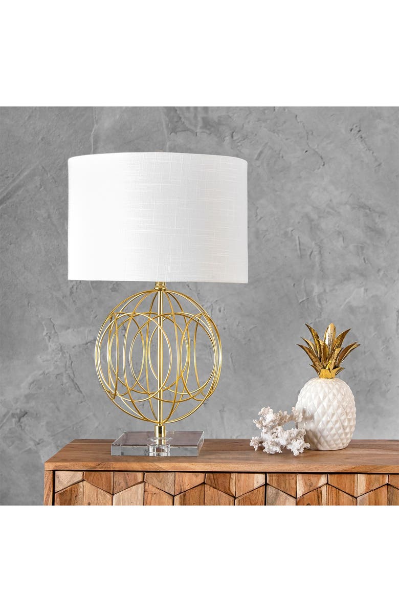 NULOOM Gold Spiral Wire Framed 25" Linen Shade Table Lamp | Nordstromrack