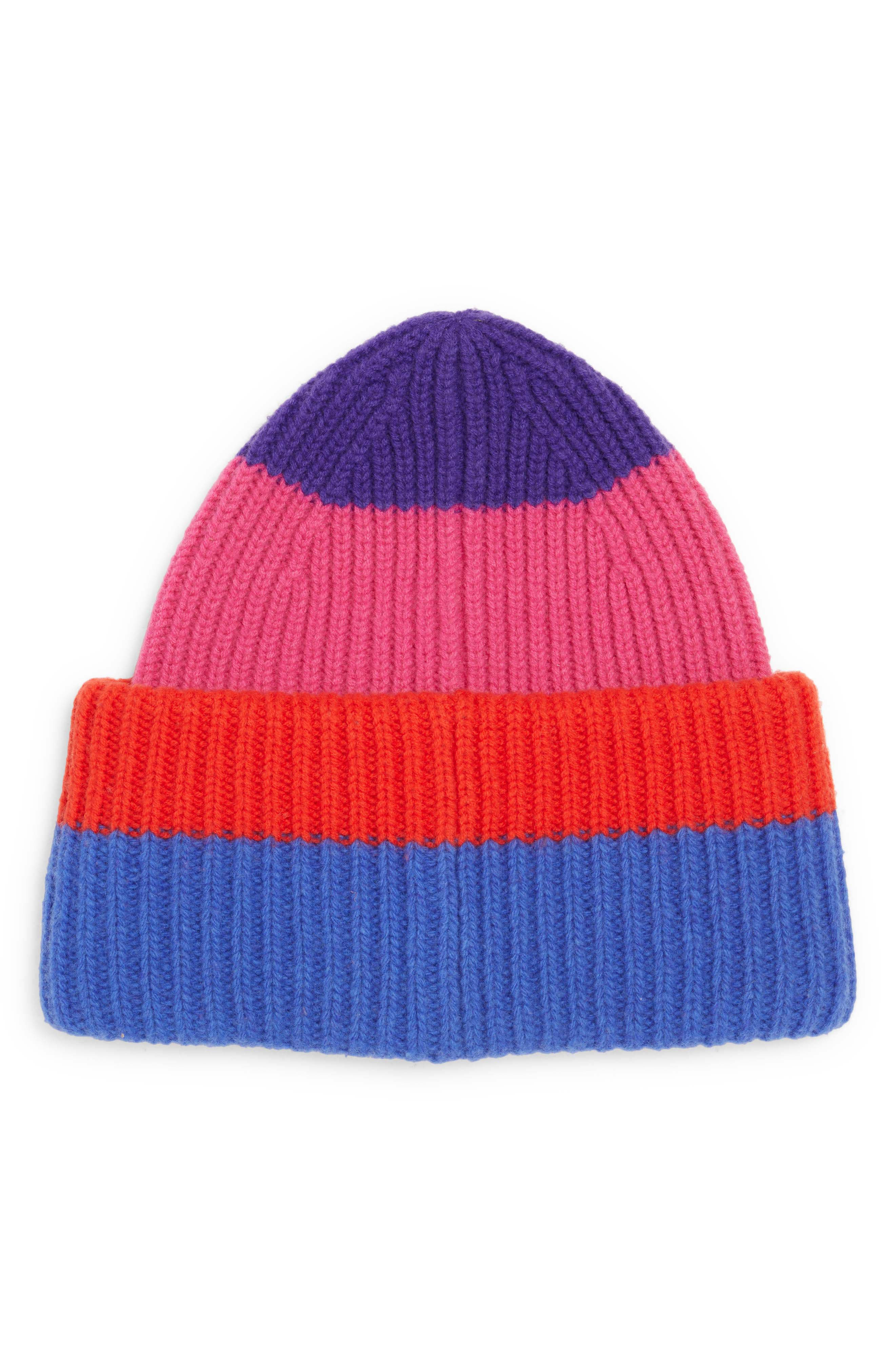 Acne Studios Pansy Stripe Face Rib Wool Beanie | Nordstrom
