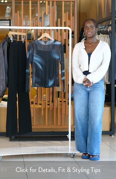 Halogen® Swift Blur Mesh Top | Nordstromrack