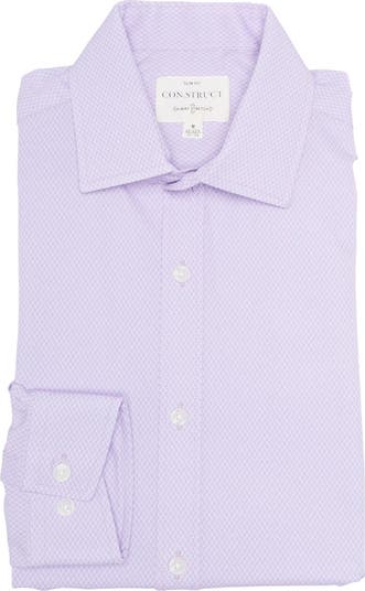 CONSTRUCT Slim Fit Lilac Textured Diamond Geo Wrinkle-Free Stretch ...