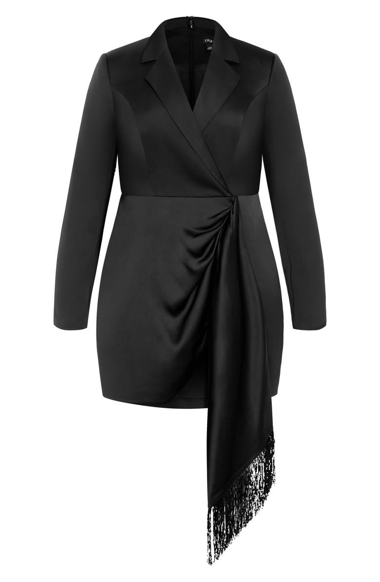 City Chic Elora Long Sleeve Satin Faux Wrap Blazer Dress | Nordstromrack