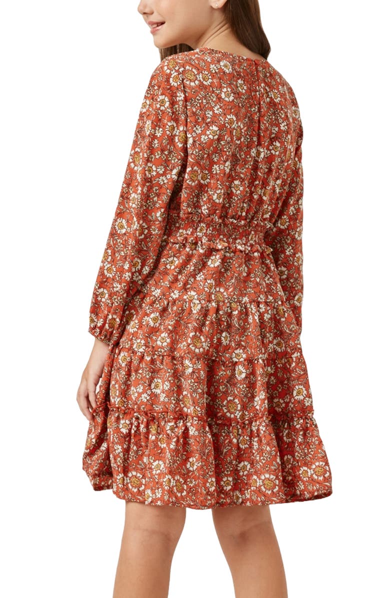 Hayden Girls Kids' Floral Long Sleeve Tiered Dress | Nordstromrack