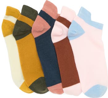 Abound Colored Back Tab No Show Socks - Pack of 5 | Nordstromrack