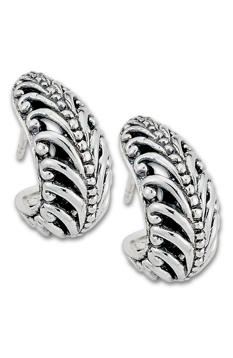 SAMUEL B. Sterling Silver Beaded Filigree Huggie Earrings | Nordstromrack