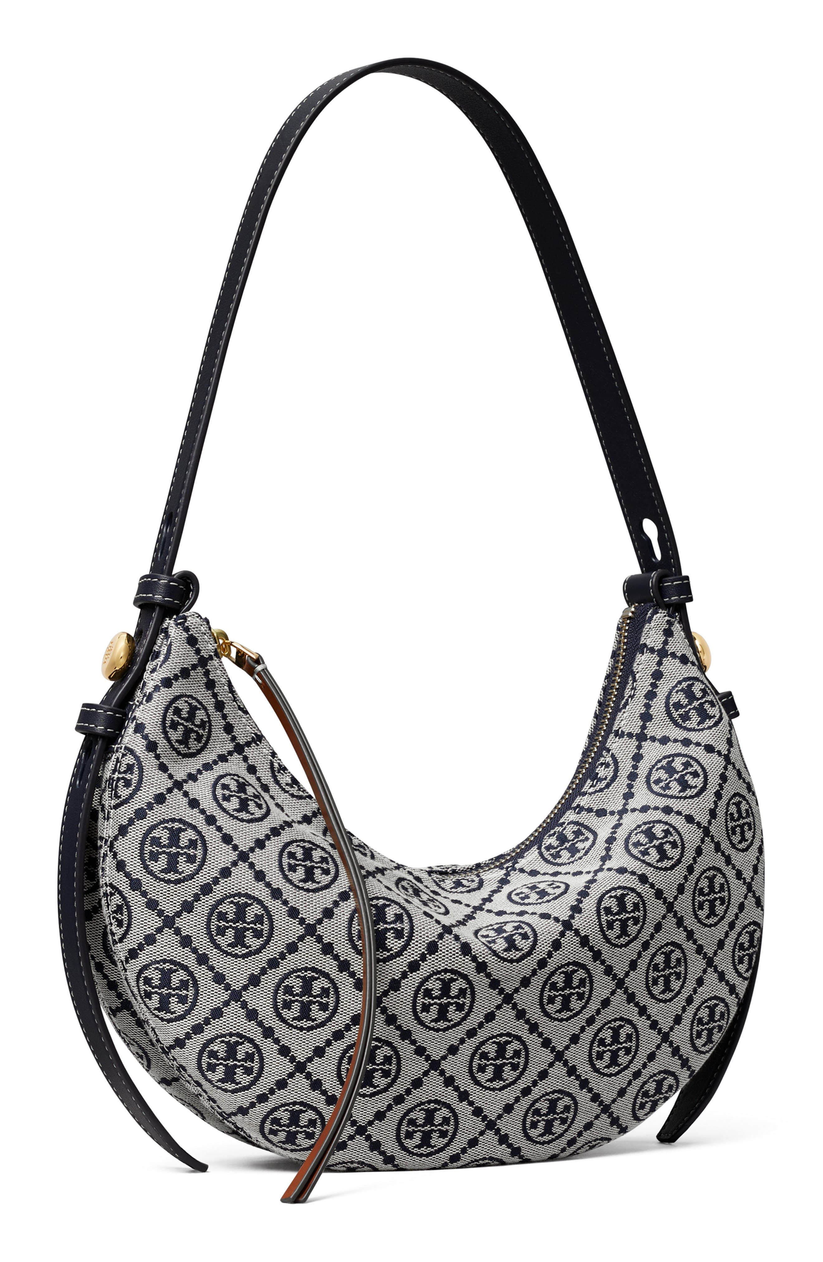 Tory Burch Romy T Monogram Half Moon Shoulder Bag | Nordstrom
