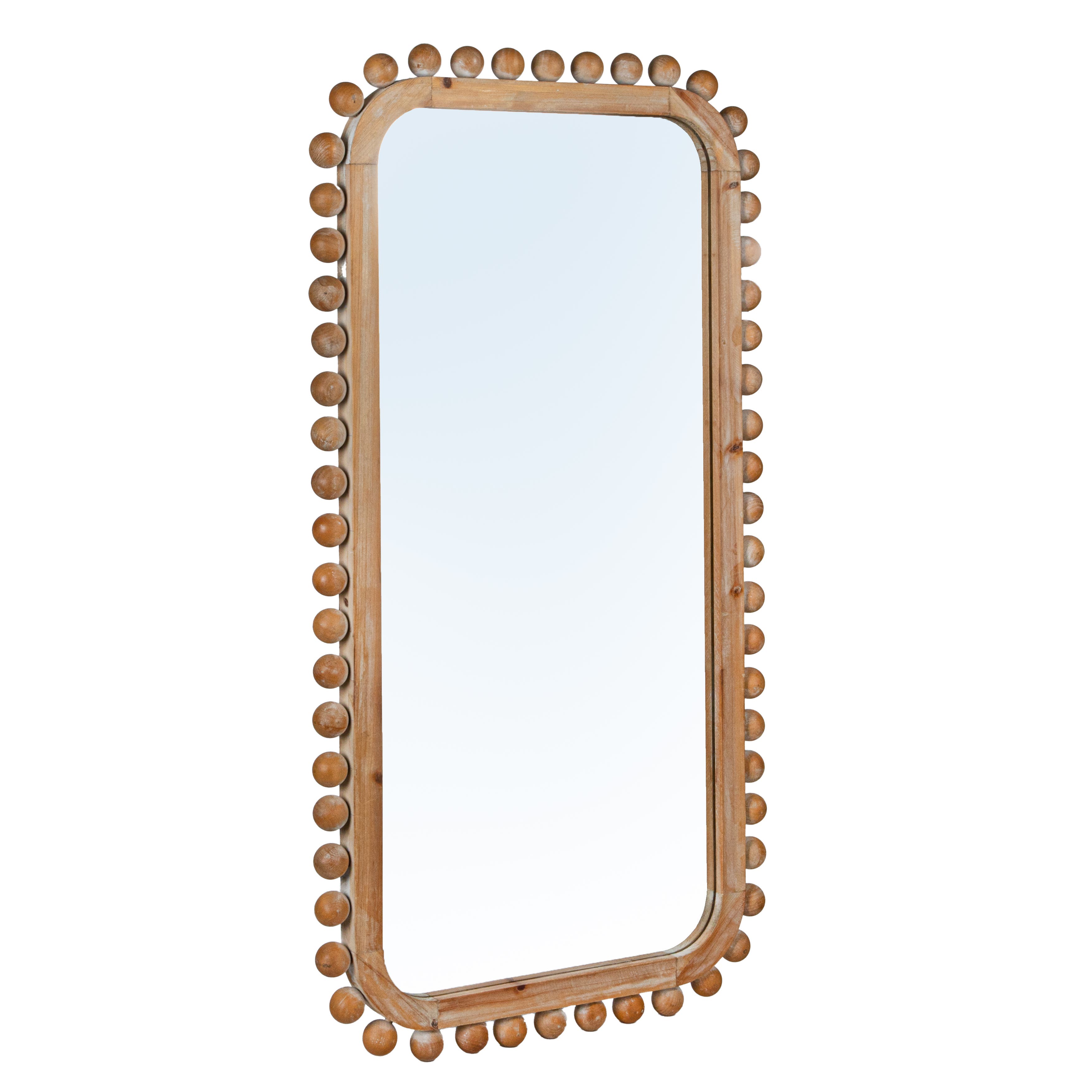 Storied Home Firwood Boho-Southwestern Rectangular Wall Mirror, Natural ...