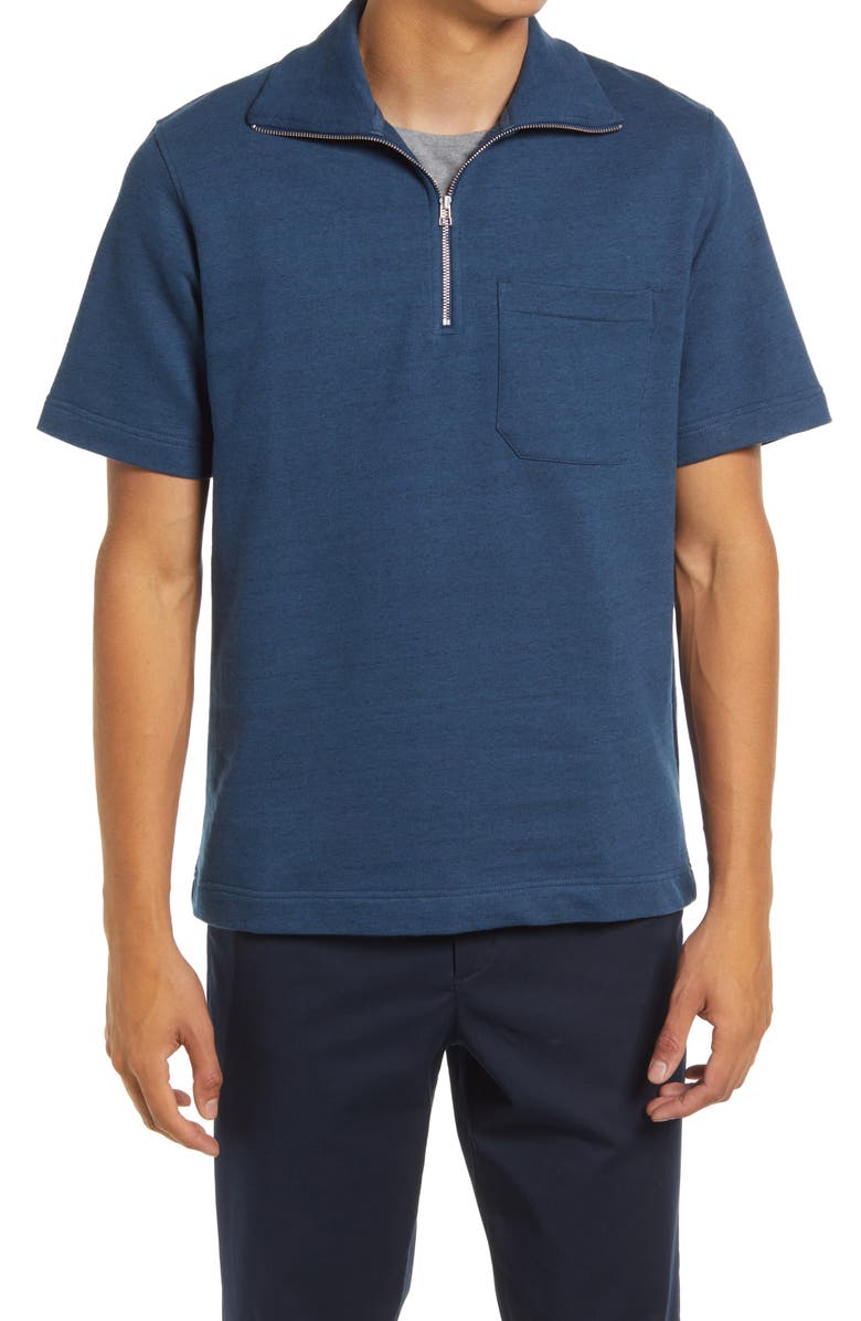 Norse Projects Jorn Regular Fit Organic Cotton & Linen Half Zip Polo ...