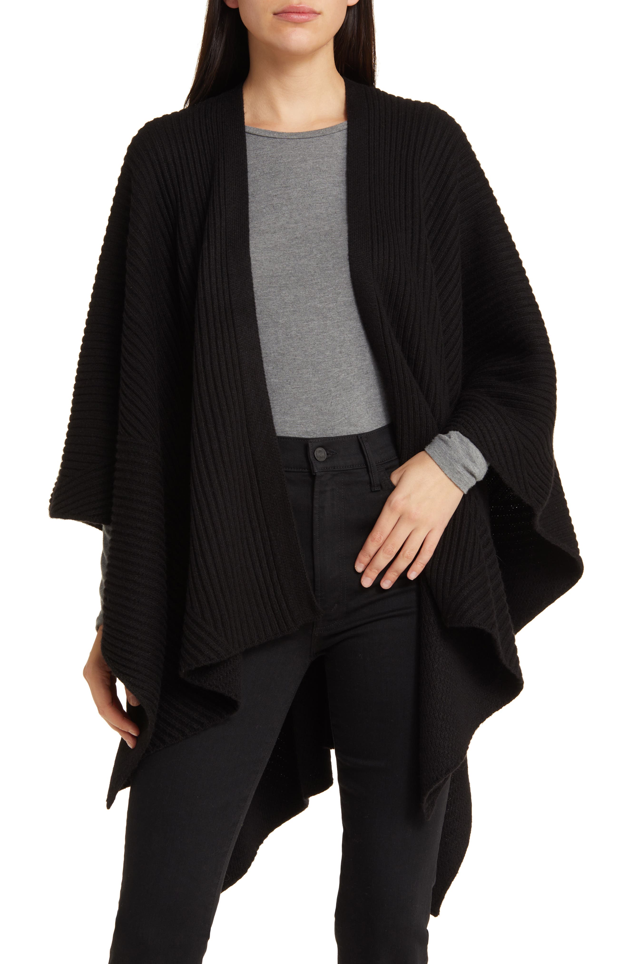 AllSaints Traveling Rib Ruana | Nordstrom