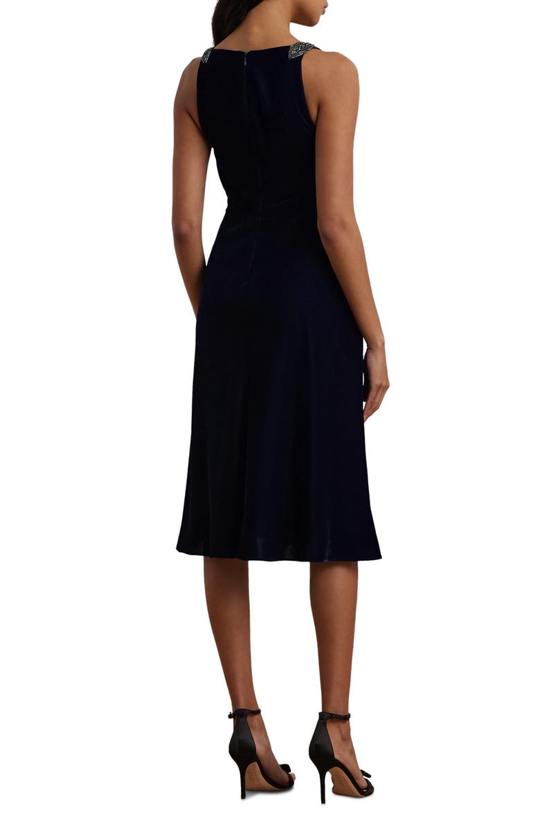 Lauren Ralph Lauren Beaded Strap Velvet Cocktail Fit & Flare Dress ...