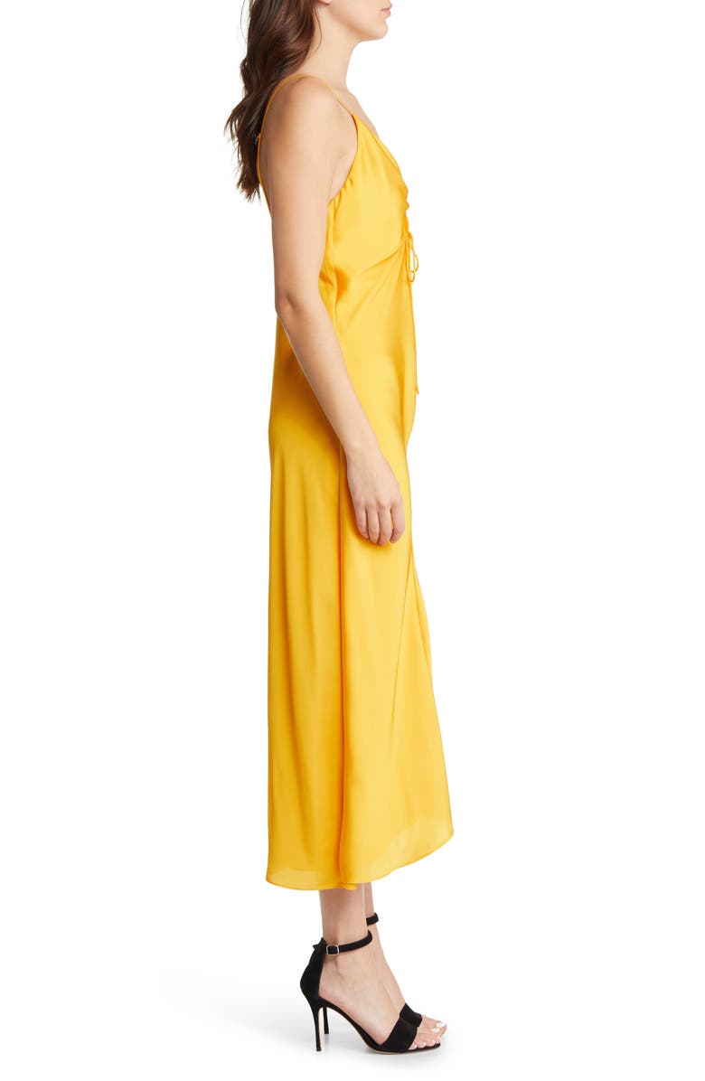 AllSaints Alexia Ruched Satin Midi Dress | Nordstromrack