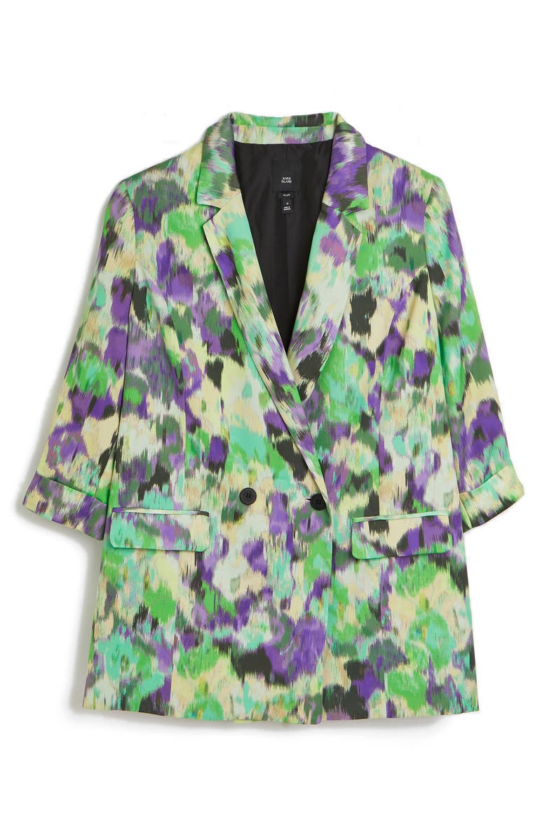 River Island Blur Floral Print Ruched Sleeve Blazer | Nordstromrack
