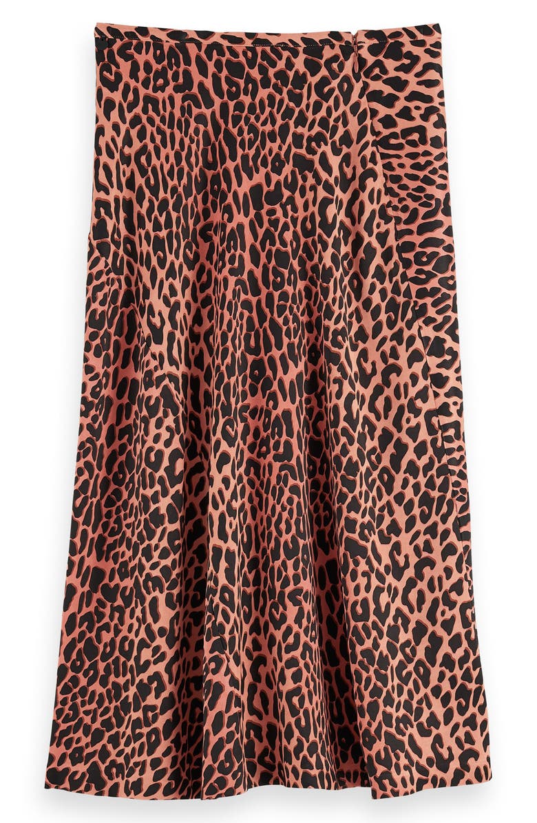 Scotch & Soda Leopard Print Satin Bias Skirt | Nordstromrack