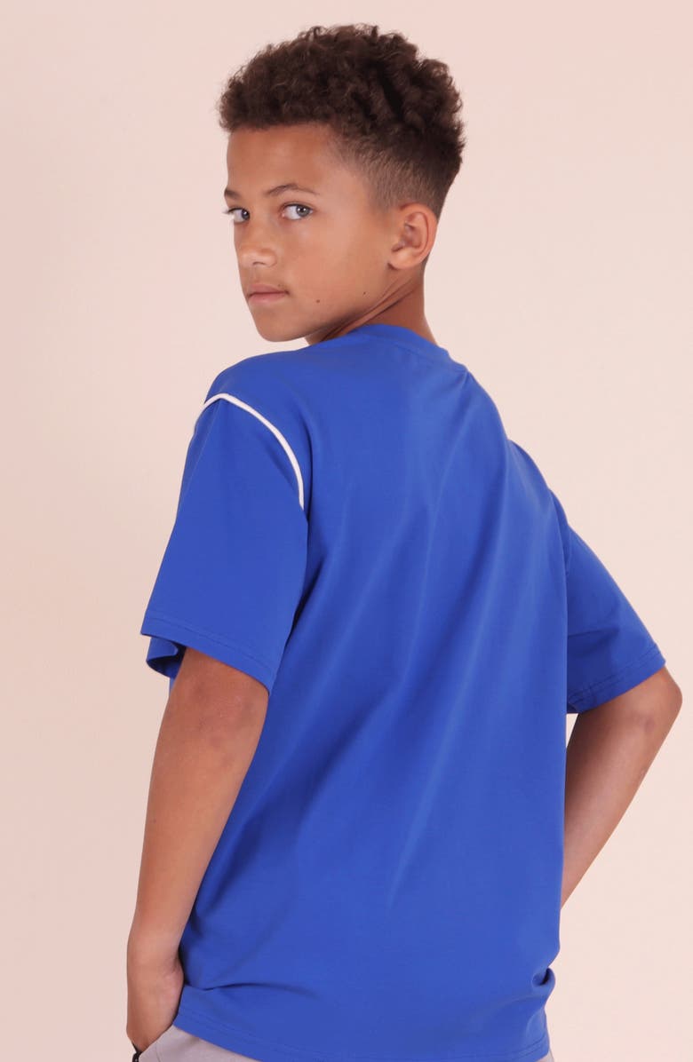 TINY TRIBE Kids' Good Vibe Piped Cotton T-Shirt | Nordstromrack