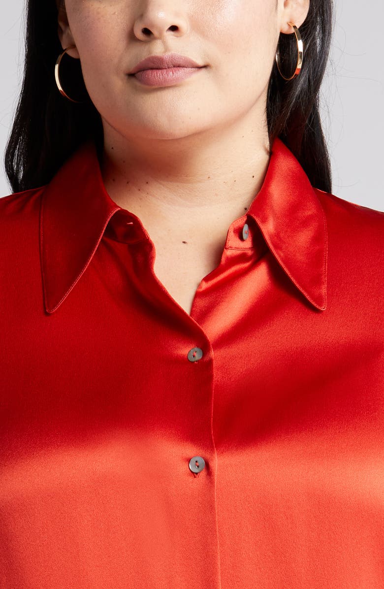 Vince Shaped Collar Silk Blouse | Nordstromrack