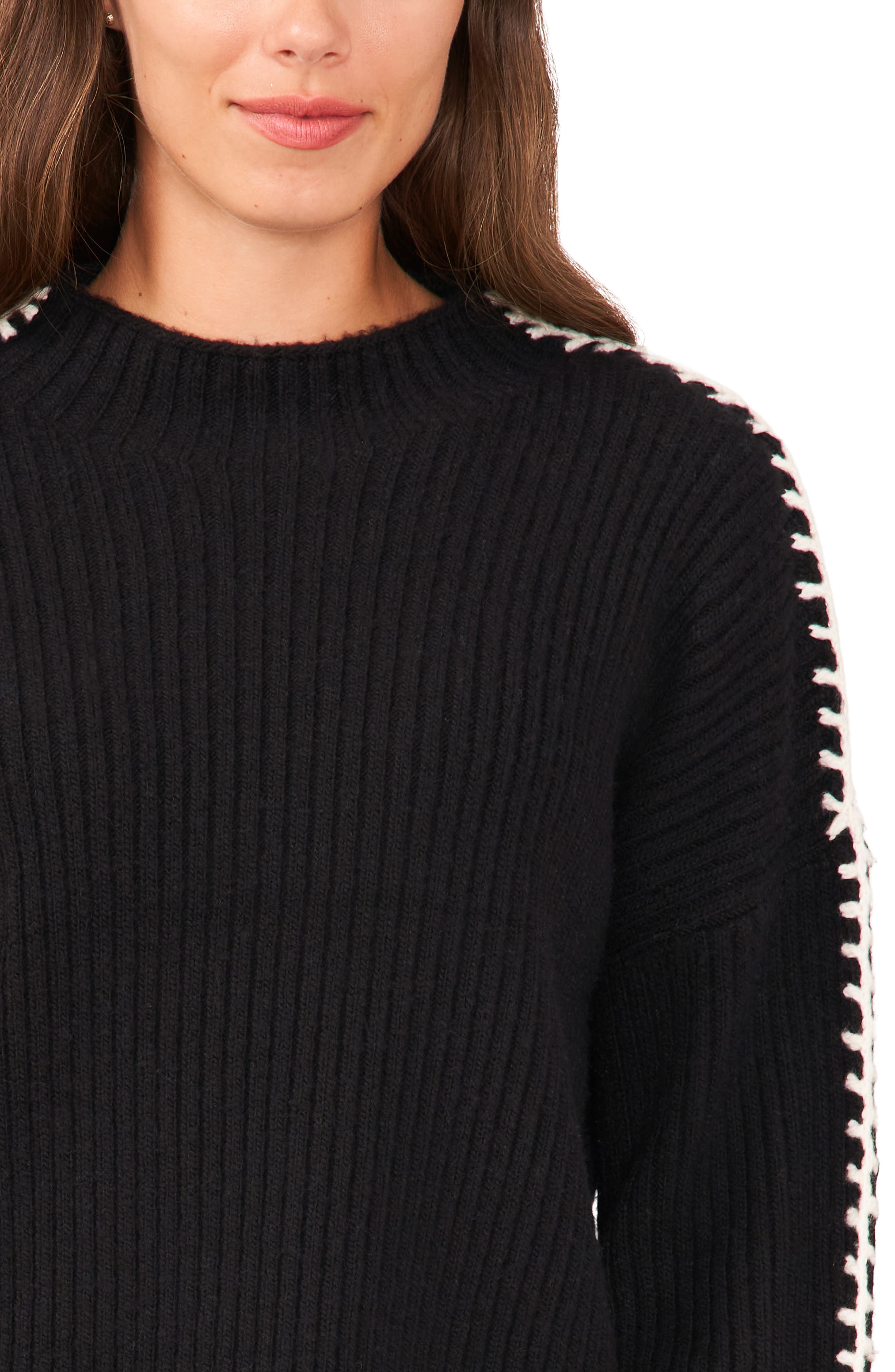 Halogen® Contrast Stitch Sweater | Nordstrom