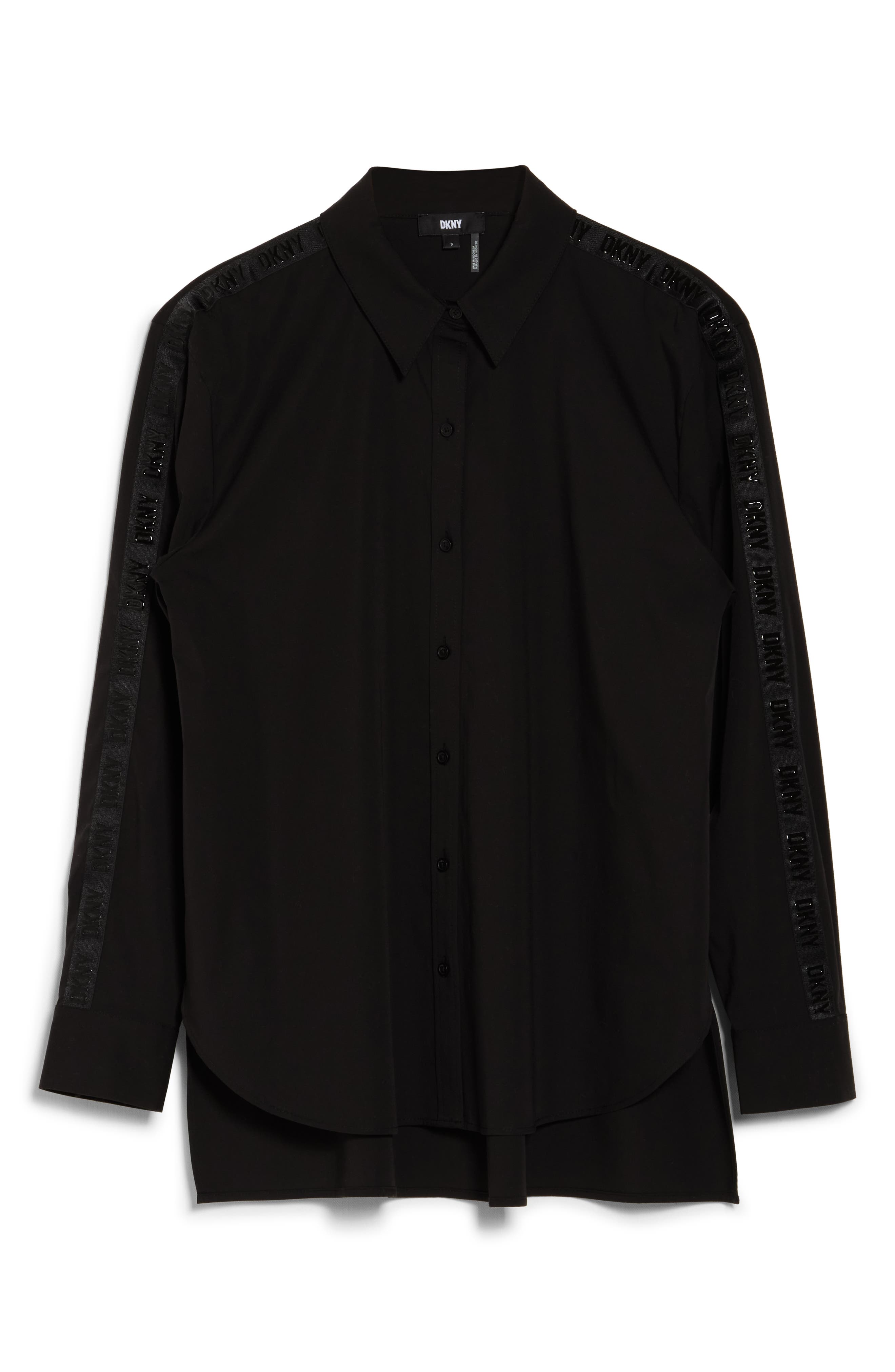 Logo Trim High-Low Button-Up Shirt (Women) | Nordstromrack