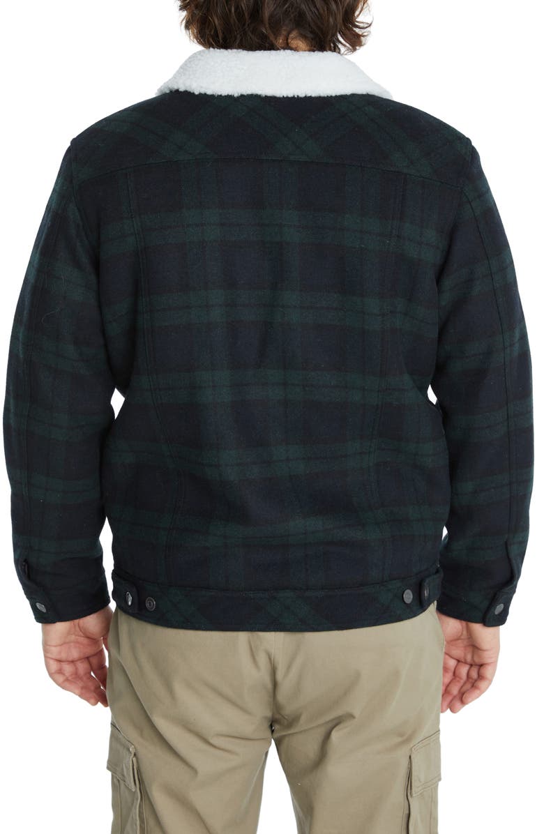 Johnny Bigg Reid Check Trucker Jacket with High Pile Fleece Trim ...