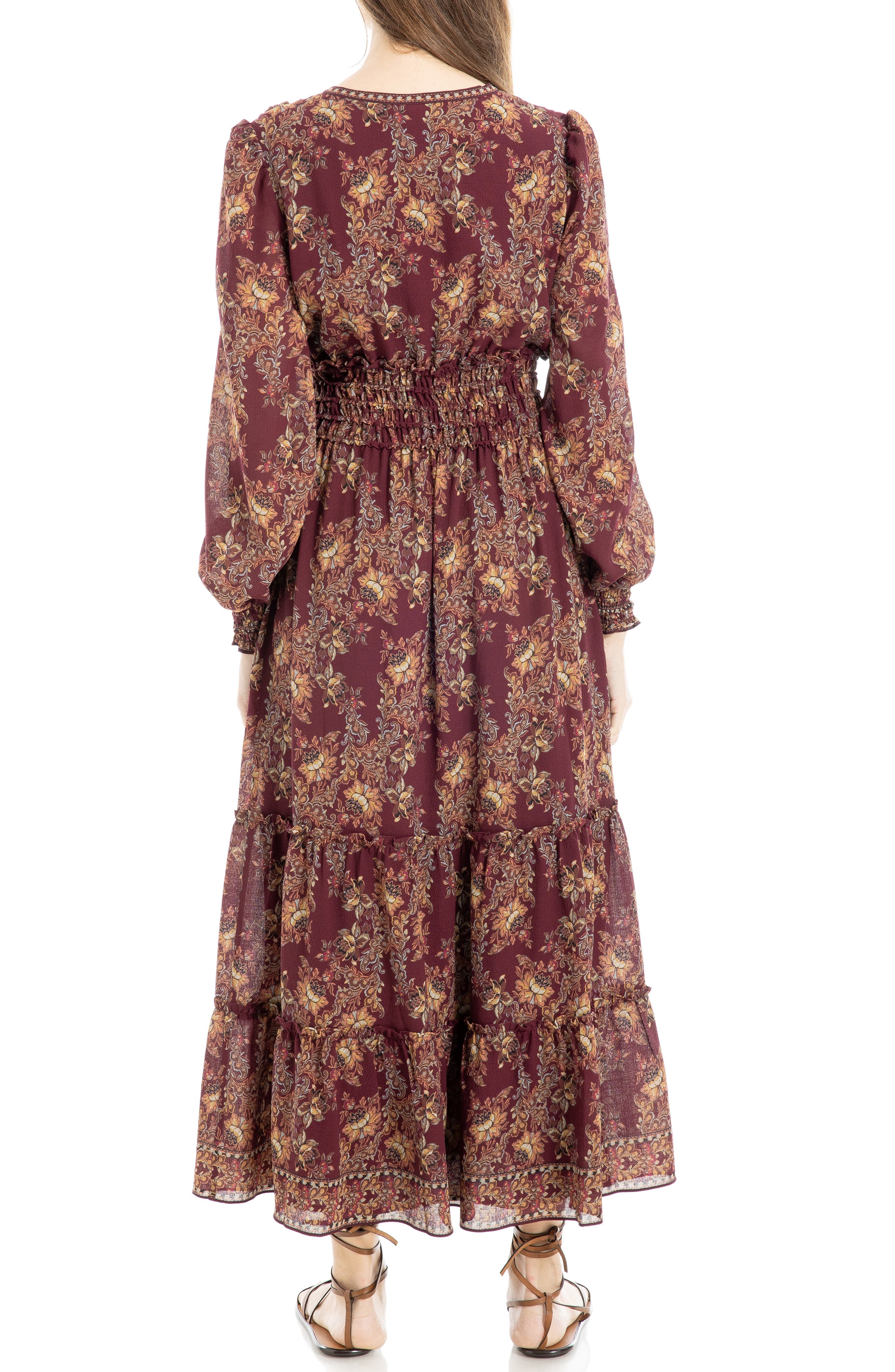 MAX STUDIO Long Sleeve Tiered Maxi Dress | Nordstromrack