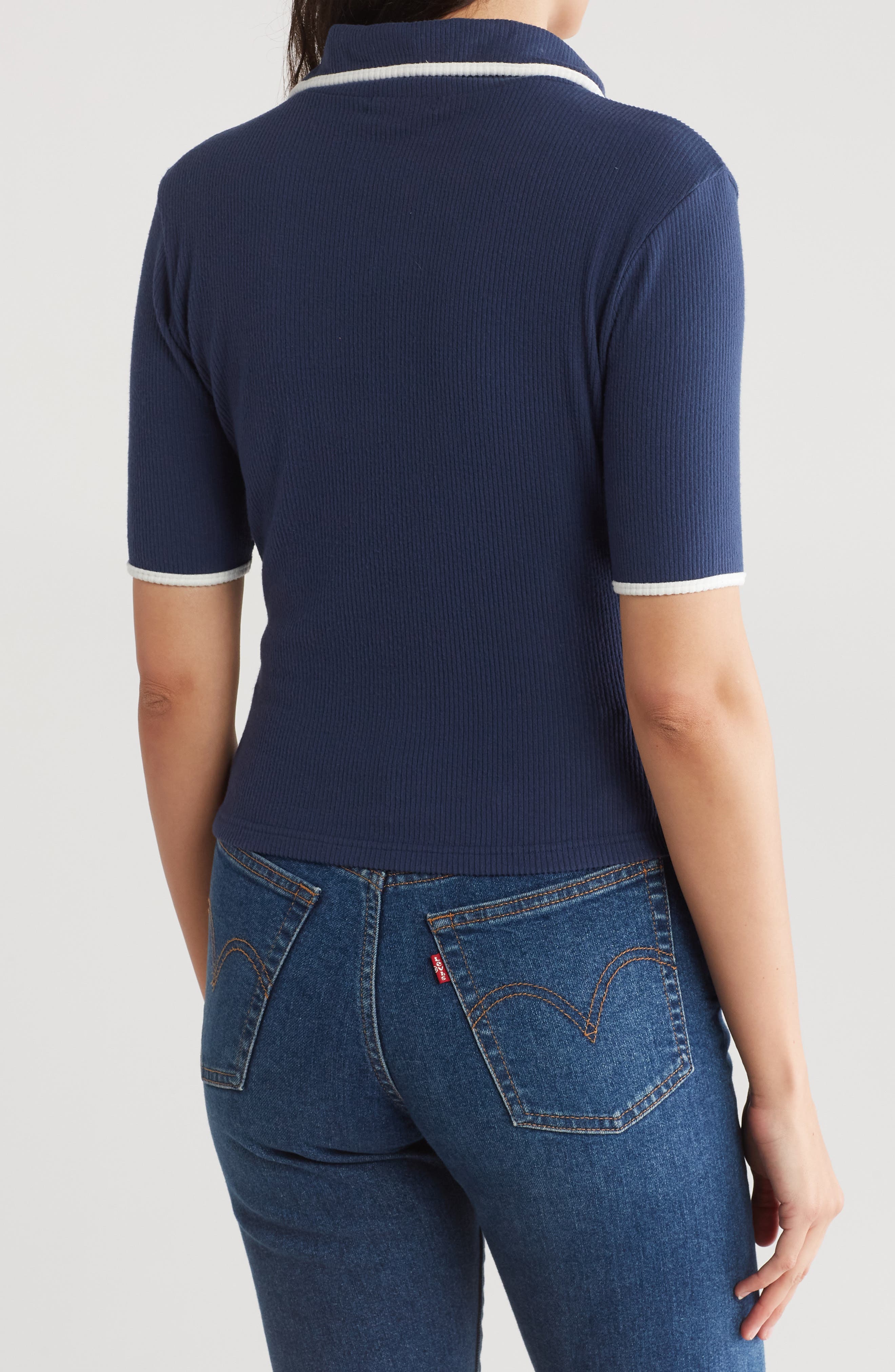 AREA STARS Lita Contrast Trim Rib Polo | Nordstromrack