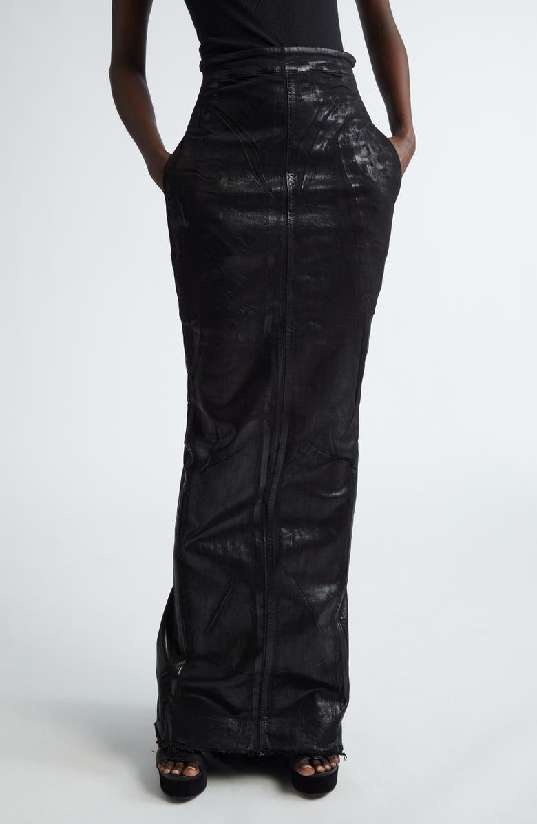 Rick Owens Dirt Pillar Strapless Coated Denim Mermaid Dress | Nordstromrack
