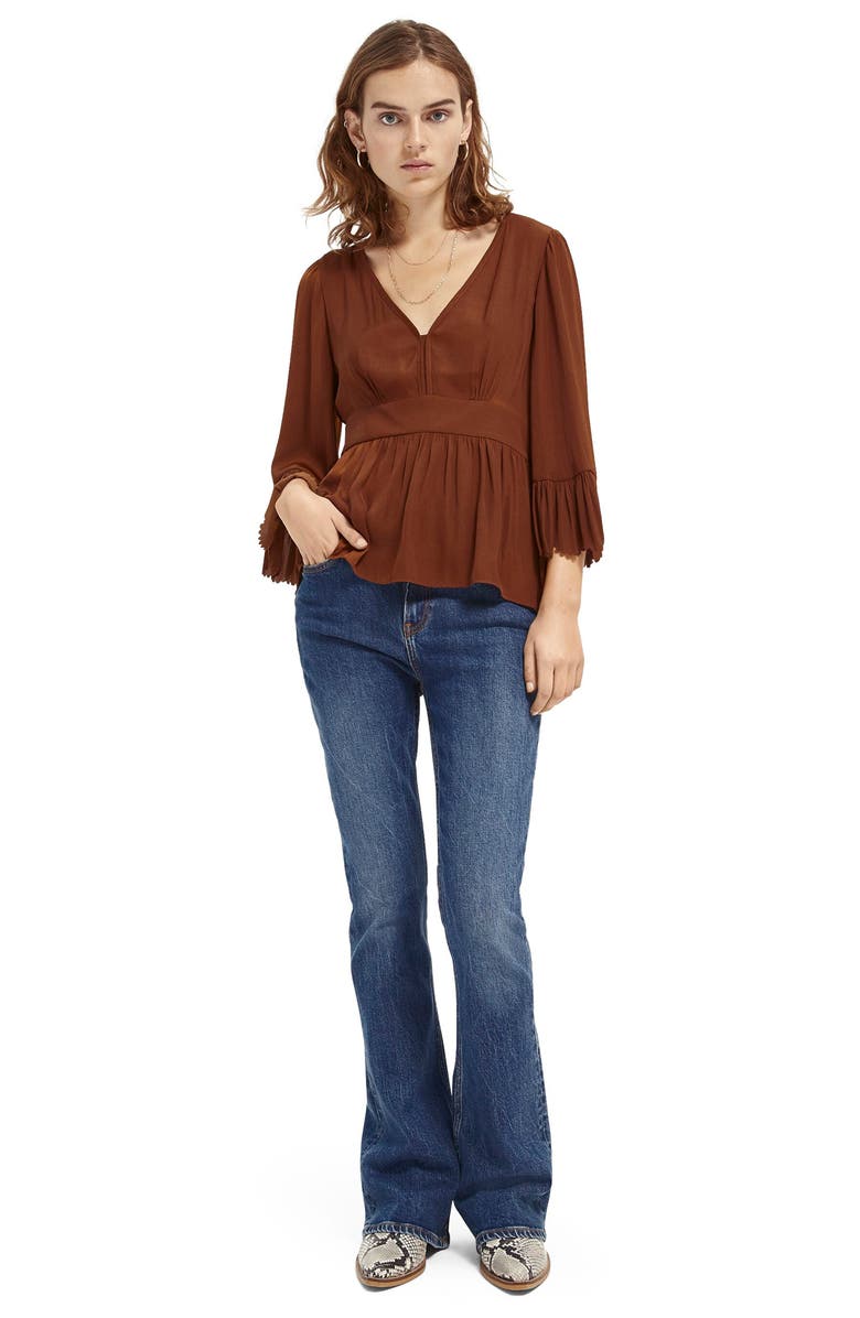 Scotch & Soda V-Neck Peplum Top | Nordstromrack