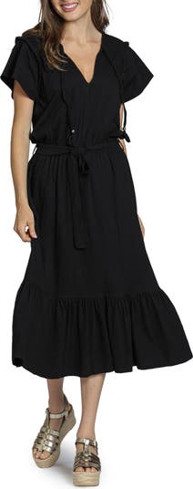 APNY Smock Detail Cotton Midi Dress | Nordstrom