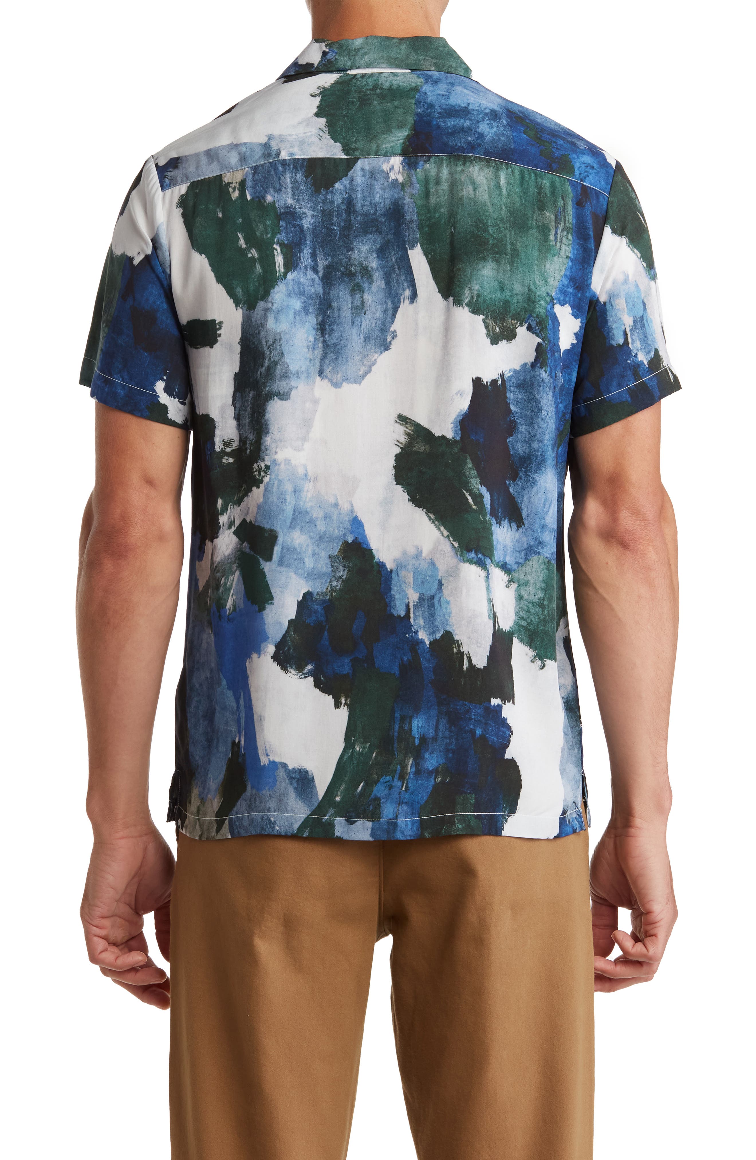 DENIM AND FLOWER Tie Dye Short Sleeve Button-Up Shirt | Nordstromrack