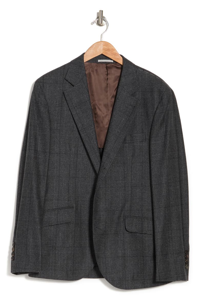 Plaid Print Two Button Notch Lapel Wool Blend Sport Coat (Men ...