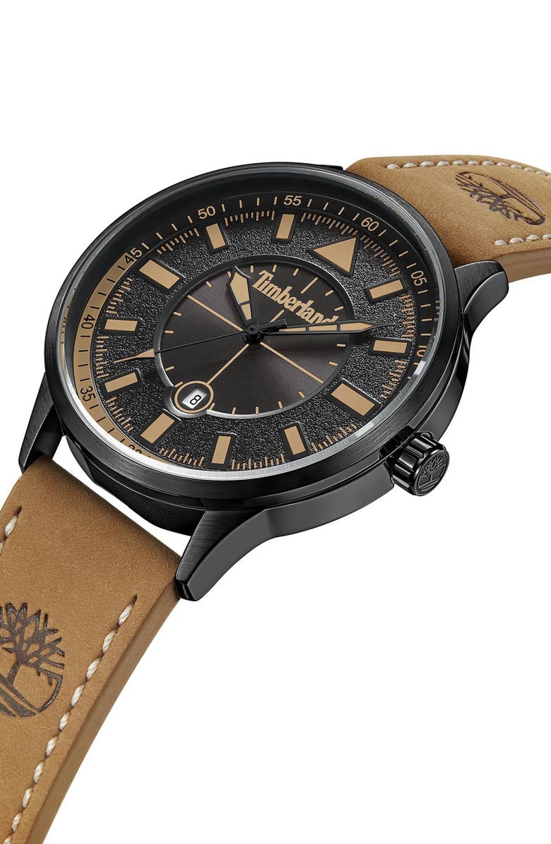 Timberland Leather Strap Watch, 44mm | Nordstromrack