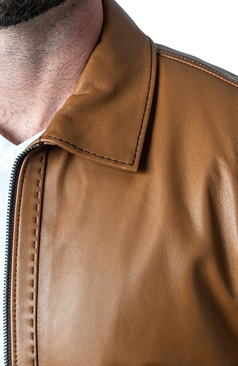 Maceoo Stitch Brown Leather Jacket | Nordstromrack