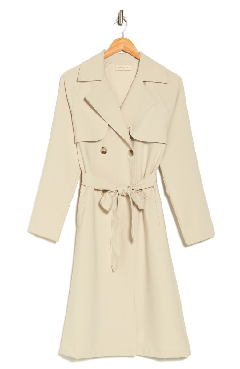 MELLODAY Double Breasted Trench Coat | Nordstromrack