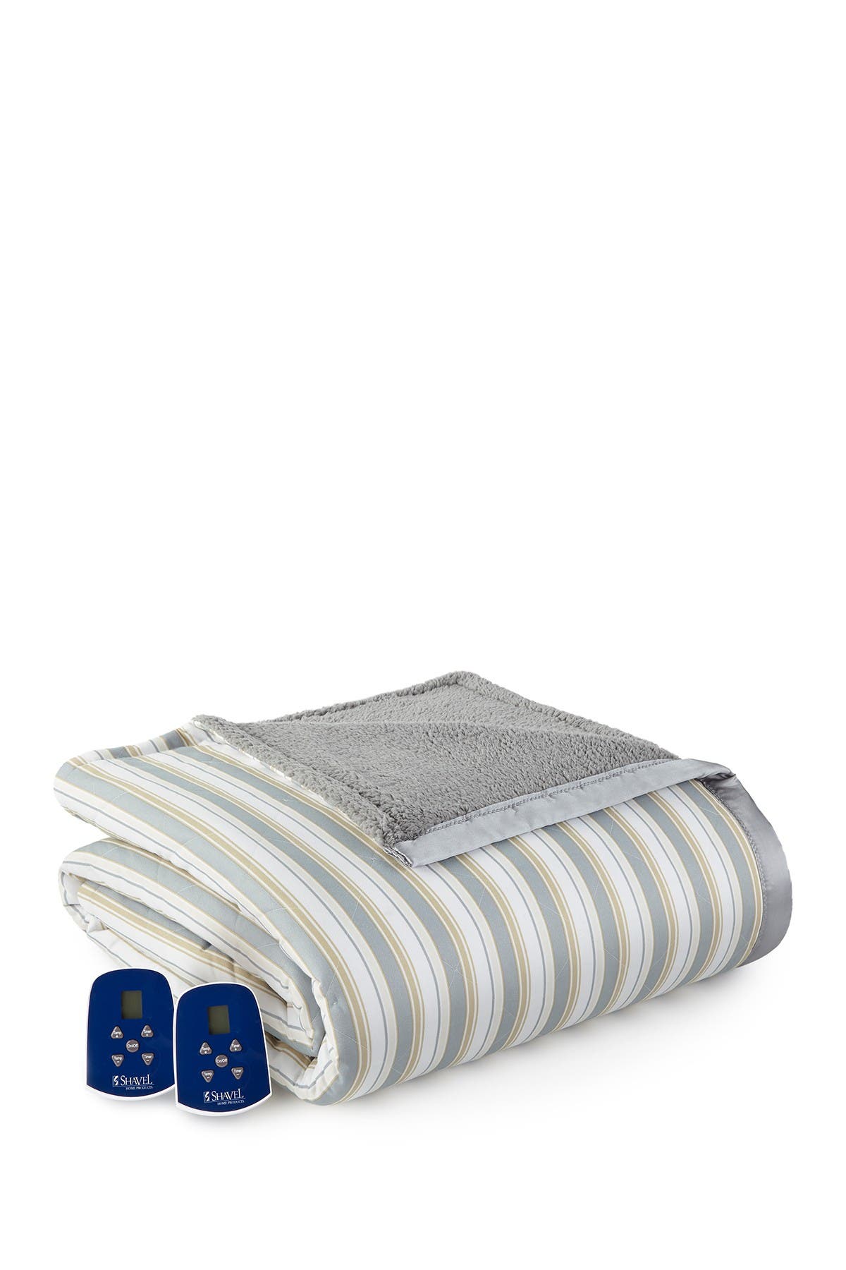 SHAVEL Micro Flannel Reverse to Faux Shearling Electric Blanket - Queen ...