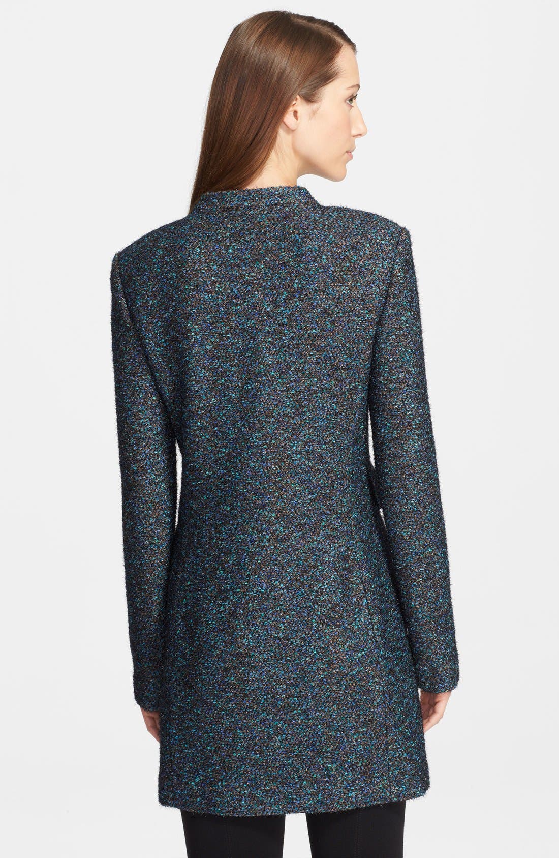 St. John Collection Iridescent Eyelash Knit Double Breasted Topper ...