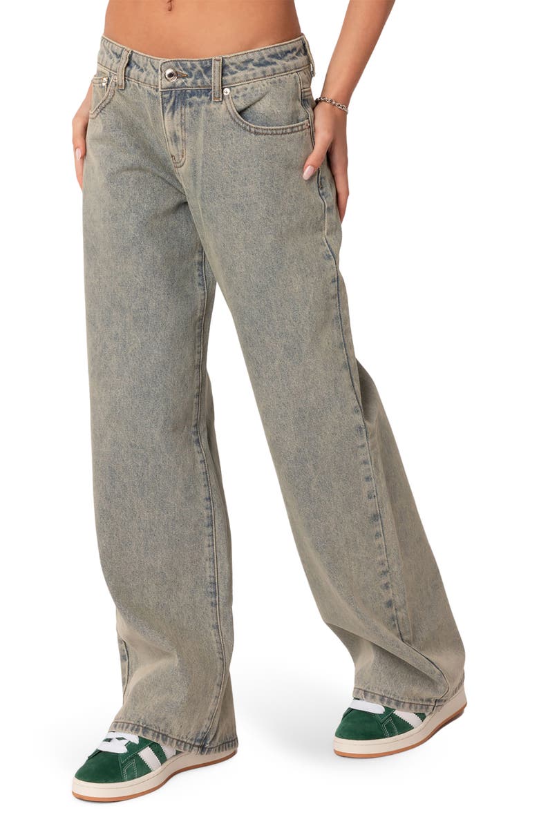 Edikted Magda Acid Wash Low Rise Jeans Nordstrom